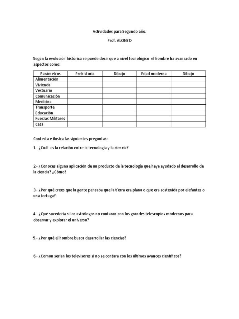 Actividades para Segundo Año | PDF