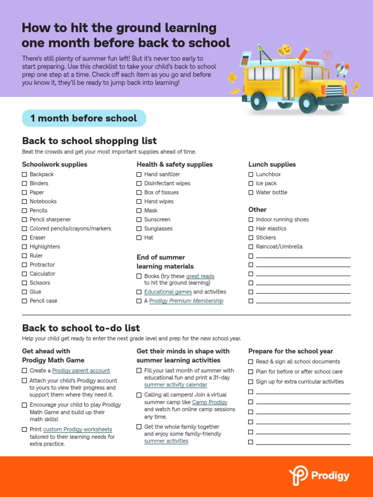 How To Hit The Ground Learning One Month Before Back To School | PDF