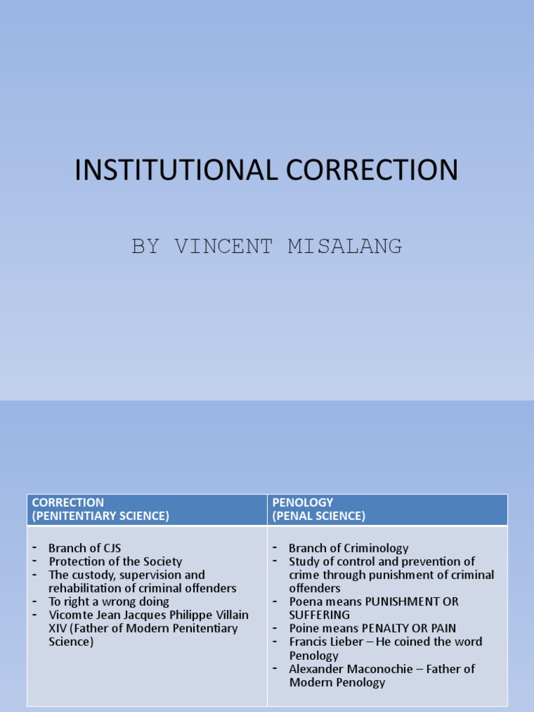 Institutional Correction | PDF | Prison | Penology
