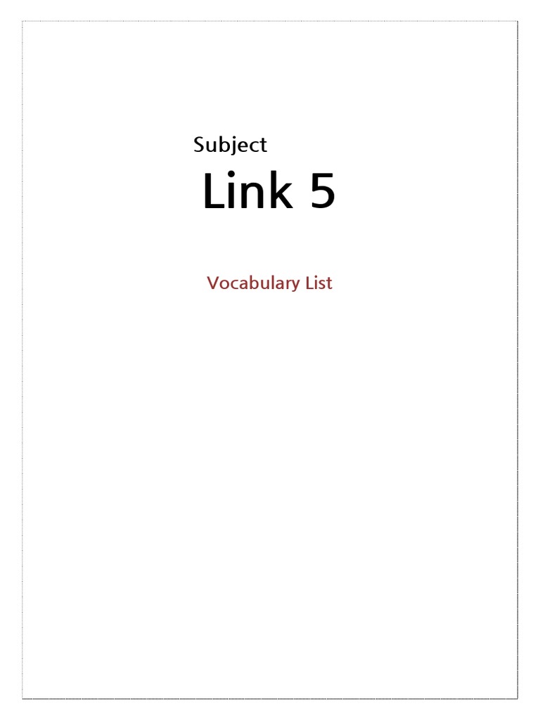 Subject Link 5 - Word List | Download Free PDF | Interest | Money