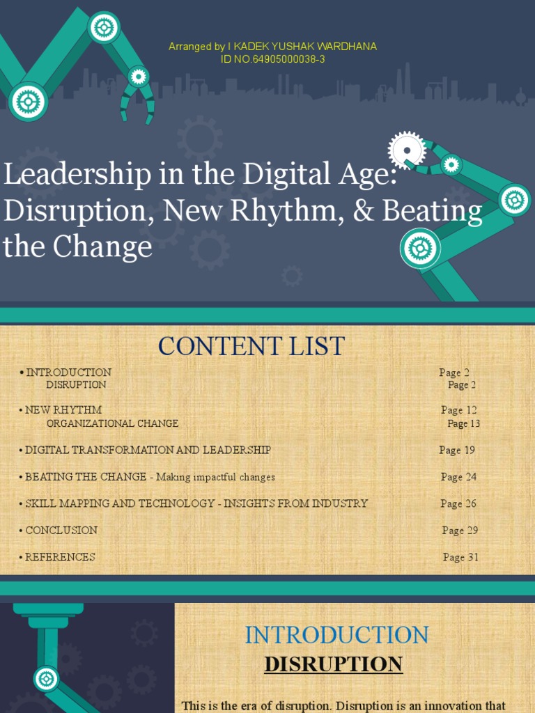 My Presentation - Leadership in The Digital Age Disruption, New Rhythm ...
