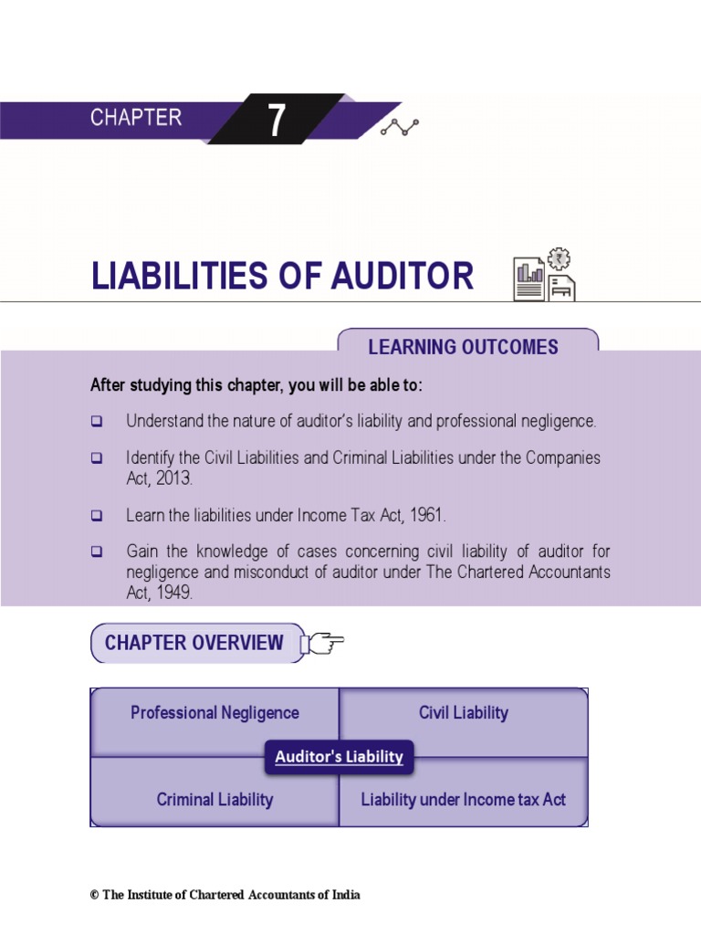 Liabilities of Auditor | PDF | Negligence | Audit