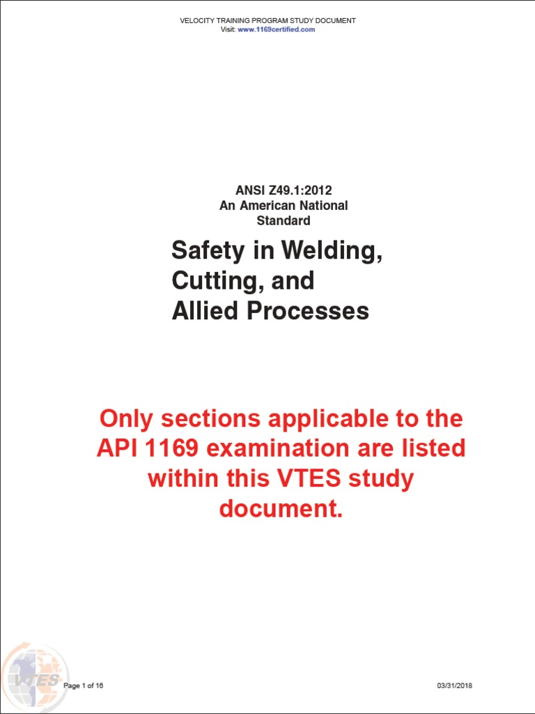 2012 Ansi Z49.1 | PDF | Welding | Construction