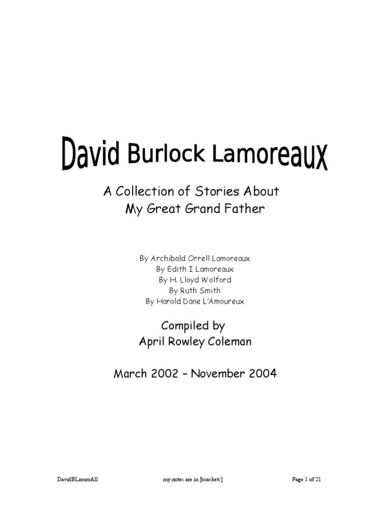 David Burlock Lamoreaux | PDF | Midwife | Brigham Young