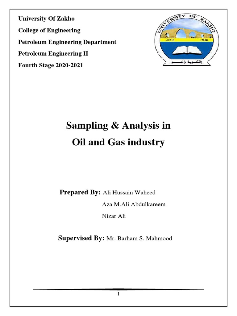 Sampling & Analysis in Oil and Gas Industry | PDF | Petroleum Reservoir ...