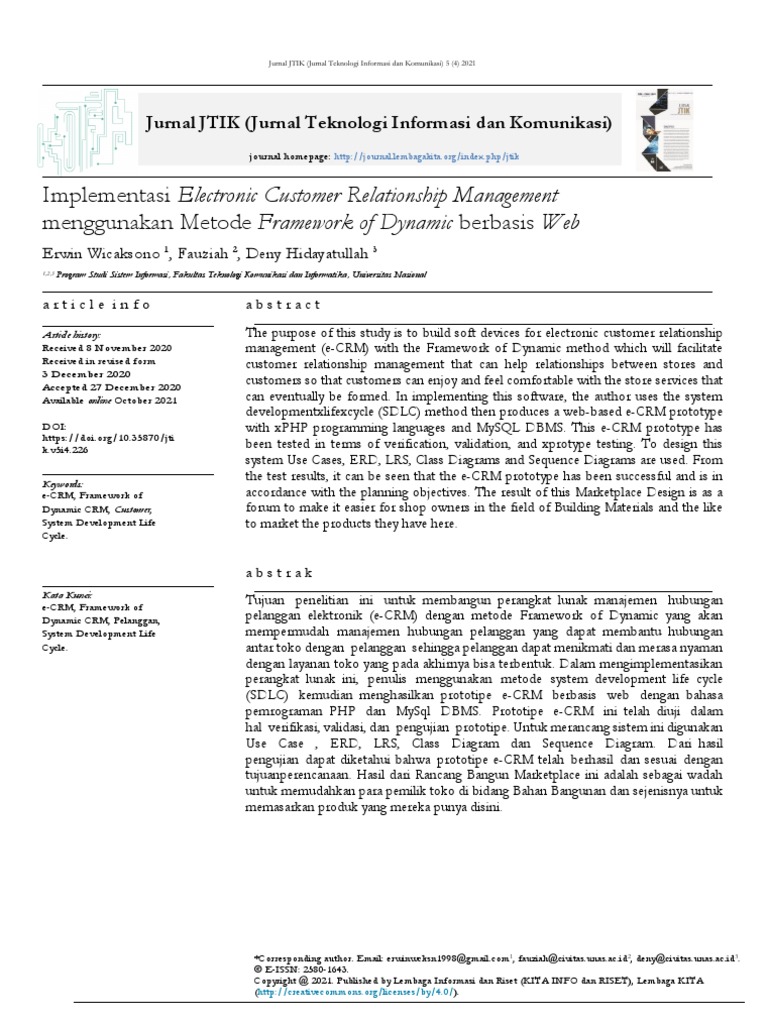Implementasi Electronic Customer Relationship Management Menggunakan ...