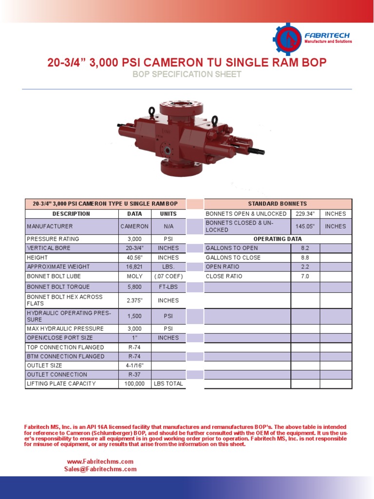 BOP Specs for Oilfield Engineers | PDF