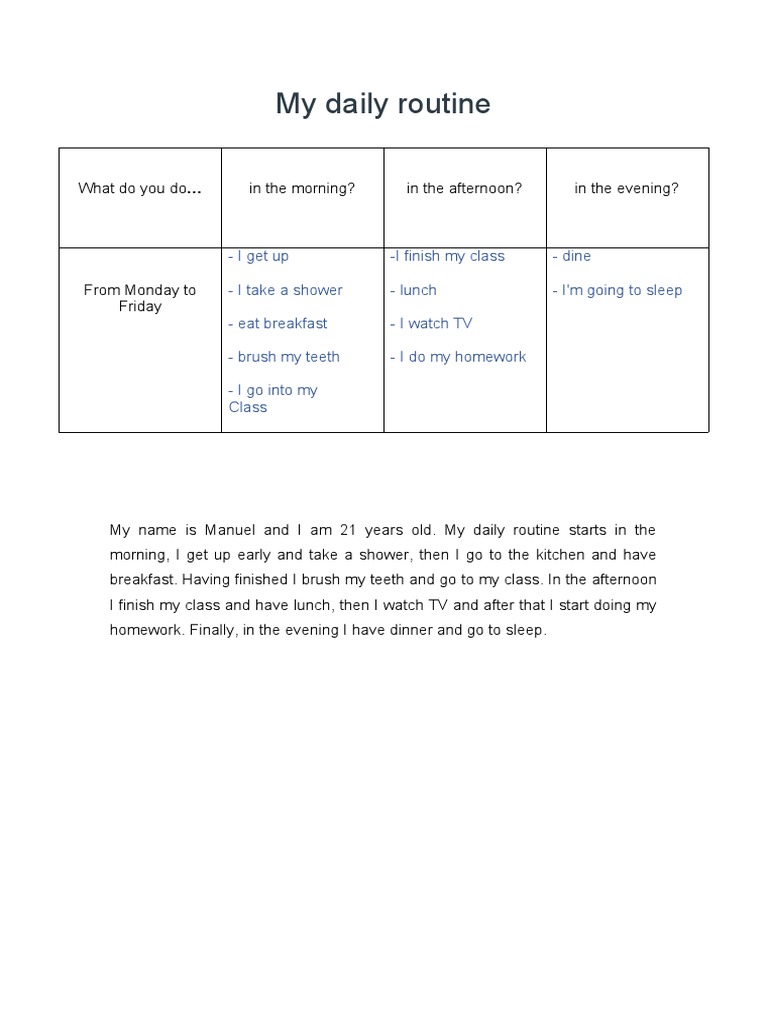 My Daily Routine | PDF