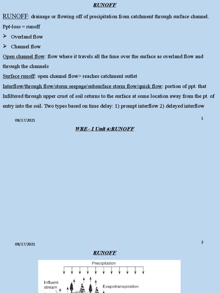 Runoff 1 | PDF | Stream | Surface Runoff