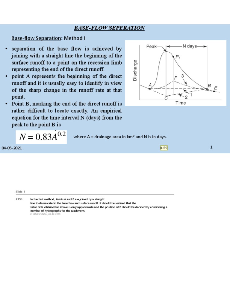 Base Flow Seperation | PDF | Water And The Environment | Drainage Basin