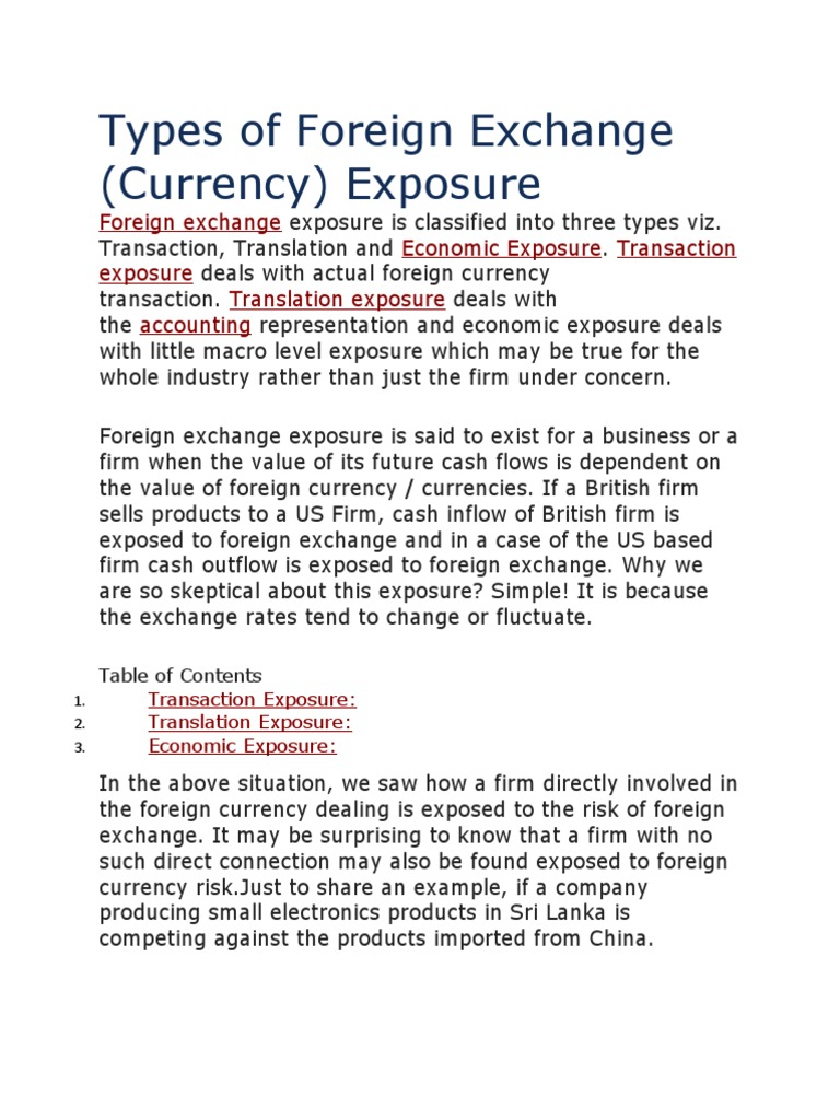 Types of Foreign Exchange | PDF | Foreign Exchange Market | Value ...