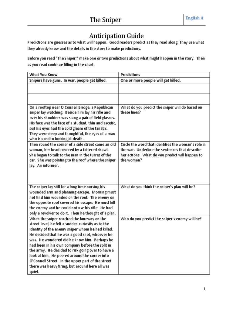 The Sniper Study Guide - English | PDF | Narration | Reason