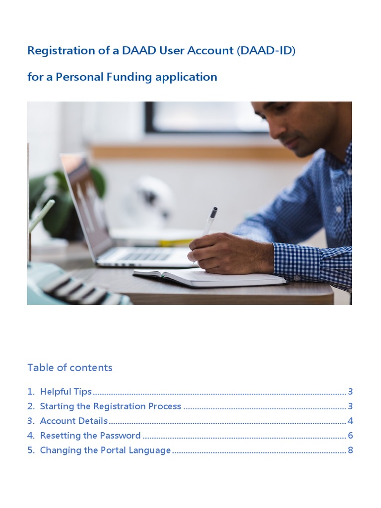 DAAD User Account Registration Guide | PDF | Password | Application ...