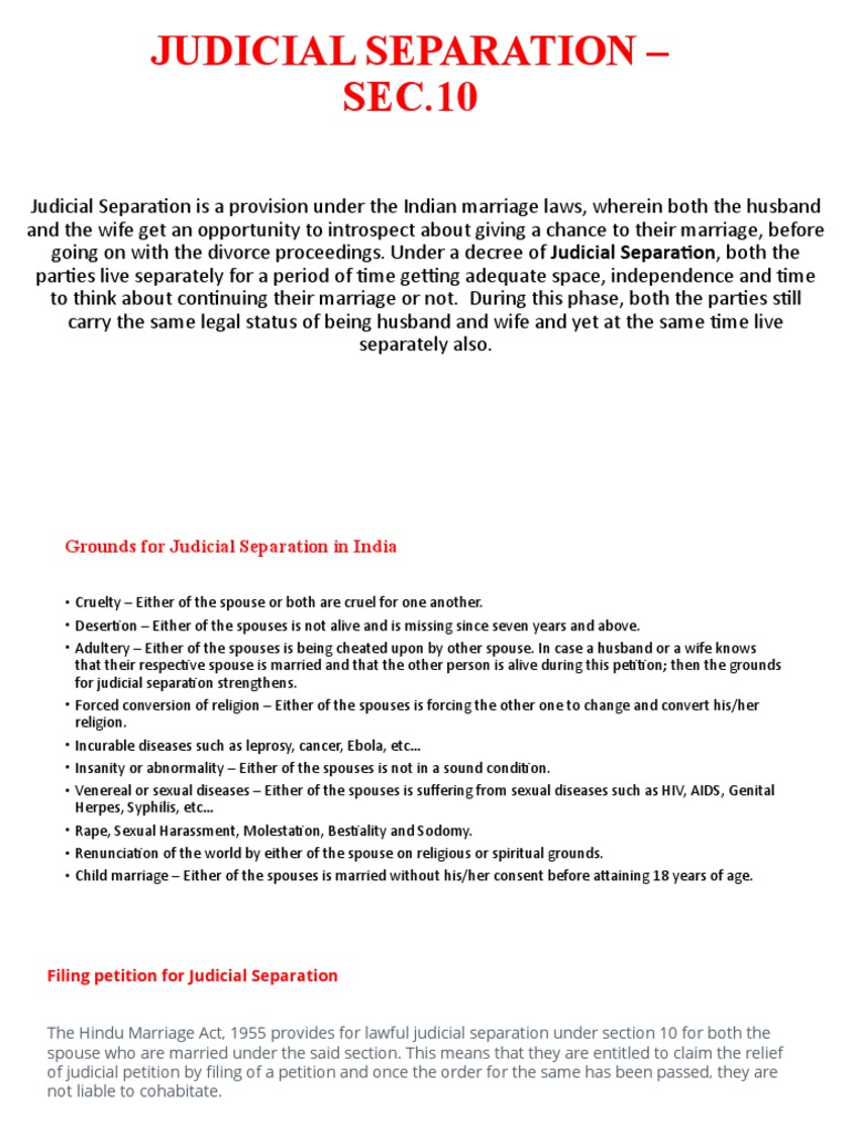 Judicial Separation | PDF | Divorce | Marriage