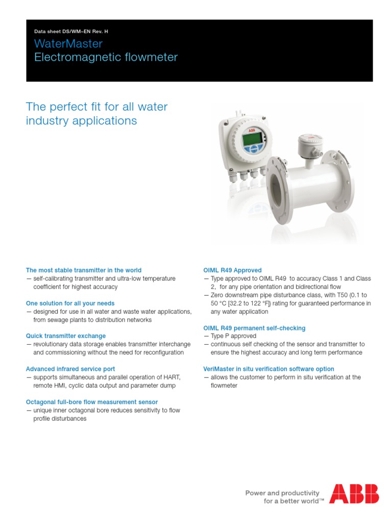 Electromagnetic Flowmeter: Watermaster | PDF | Flow Measurement ...