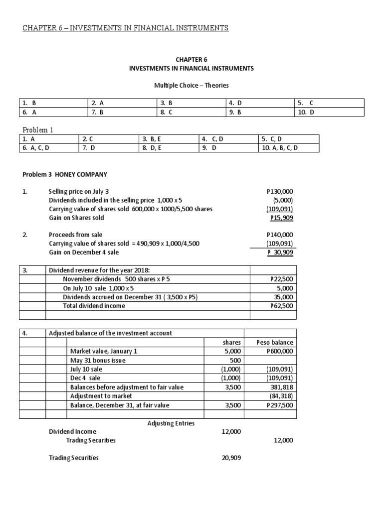 Answer-Key Chapter-6 Revised | Download Free PDF | Dividend | Investing