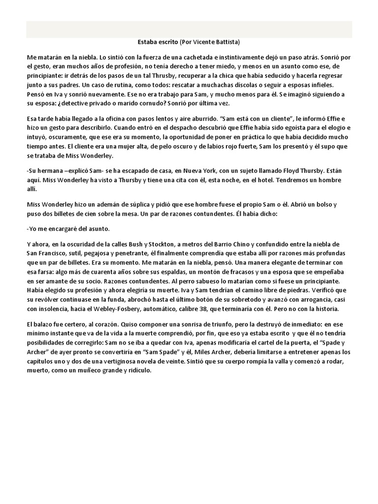 Estaba-Escrito-Vicente-Battista Policial | PDF