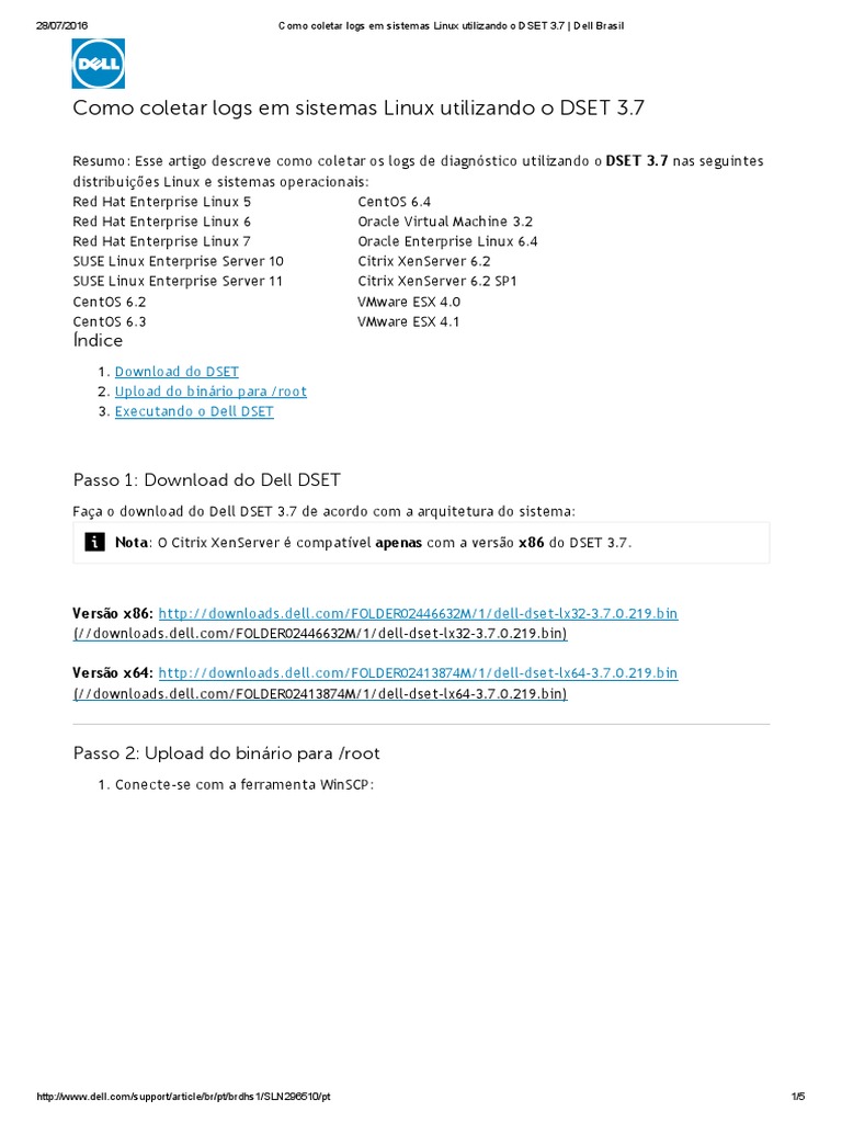 Como Coletar Logs em Sistemas Linux Utilizando o DSET 3 | PDF | Linux ...