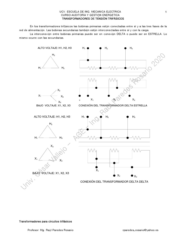AGE El Transformador Trifásico | PDF | Transformador | Energia electrica