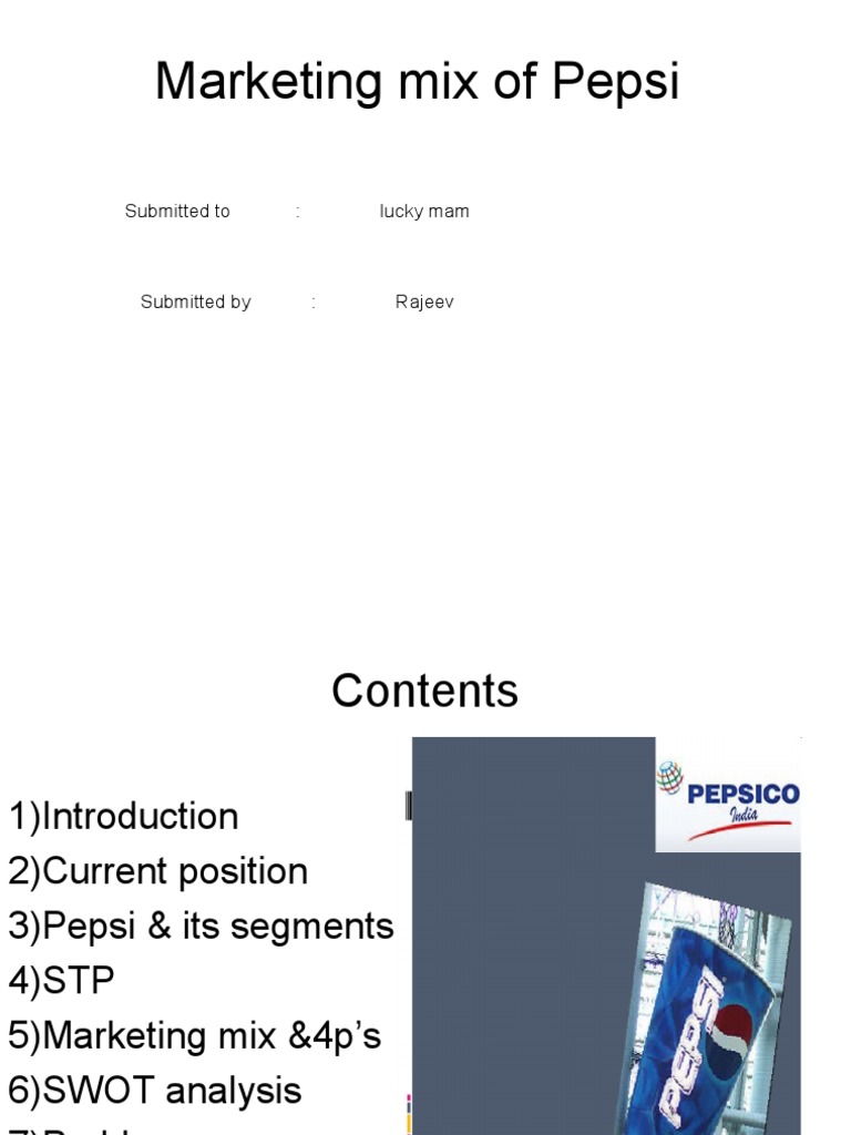 Pepsi Marketing Mix Analysis | PDF | Cooking, Food & Wine