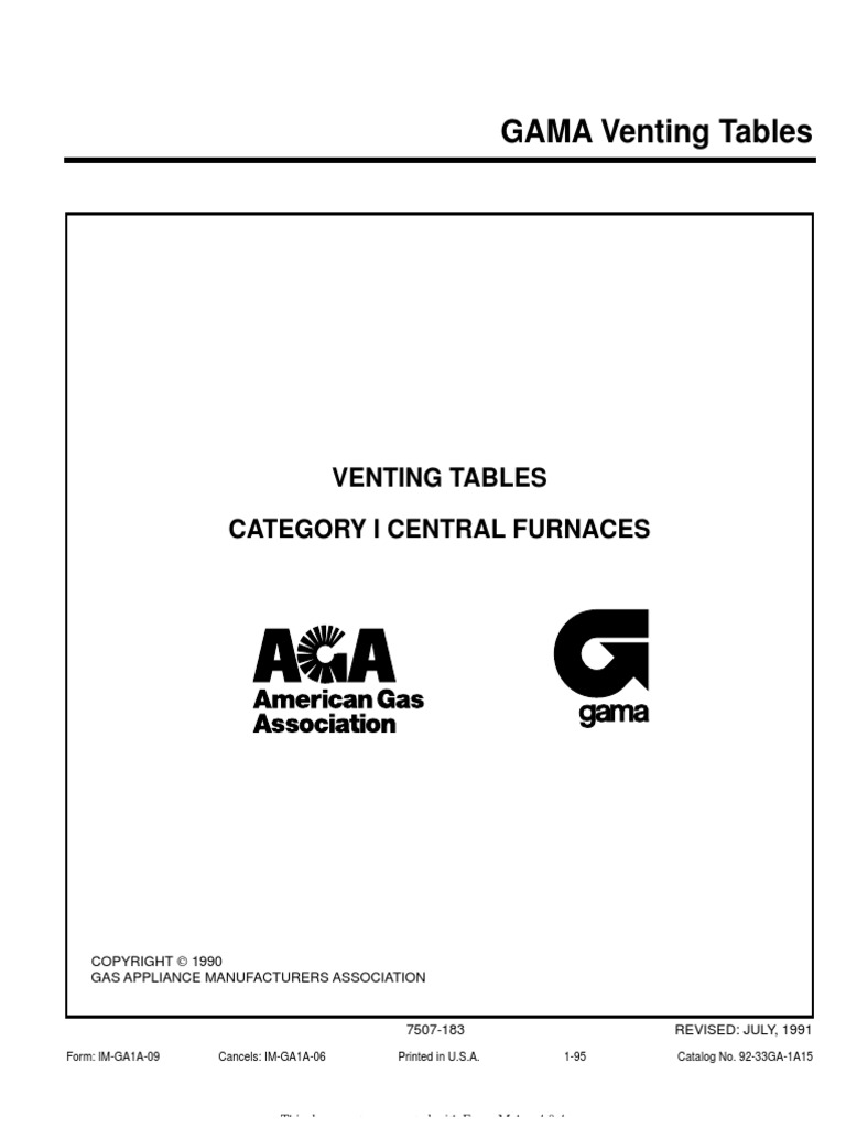 GAMA Venting Tables | Download Free PDF | Chimney | Furnace