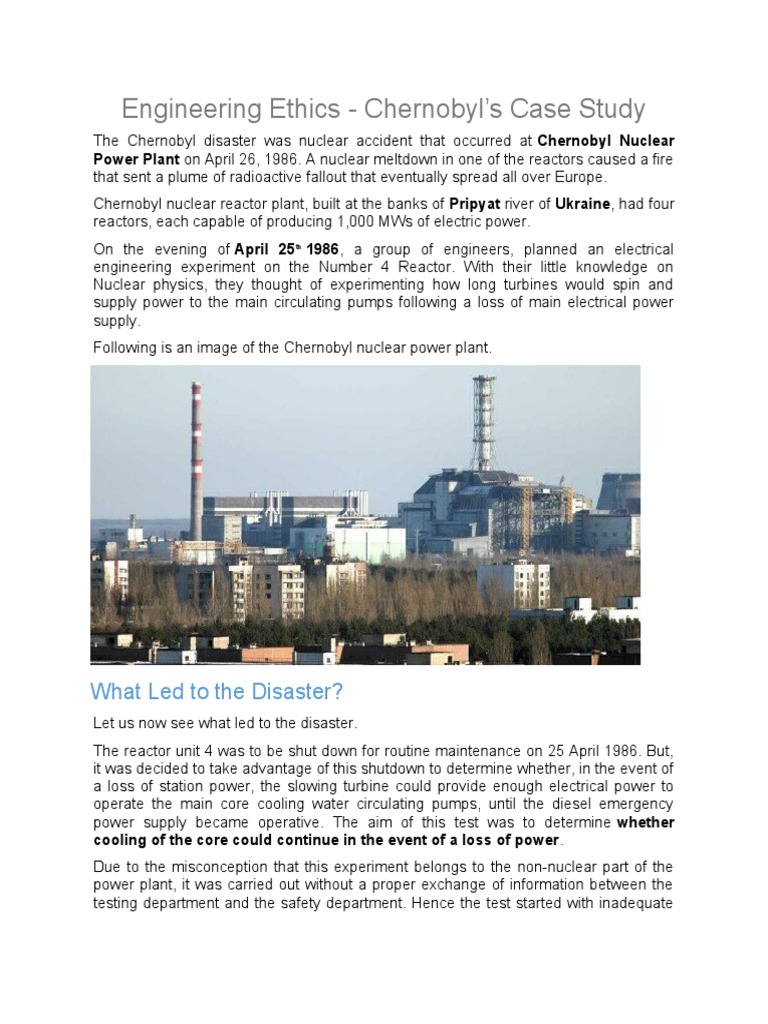 Chernobyl's Case Study | PDF | Nuclear Reactor | Chernobyl Disaster