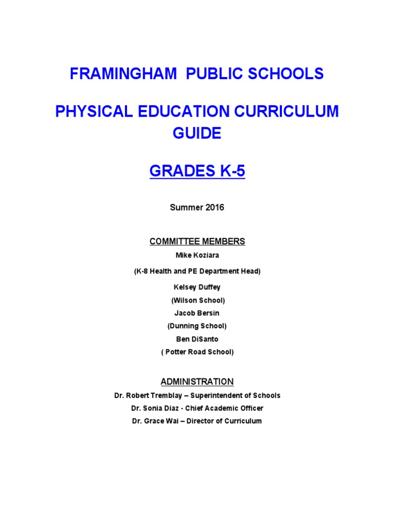 PE K-5 Curriculum PDF | PDF | Physical Fitness | Physical Education