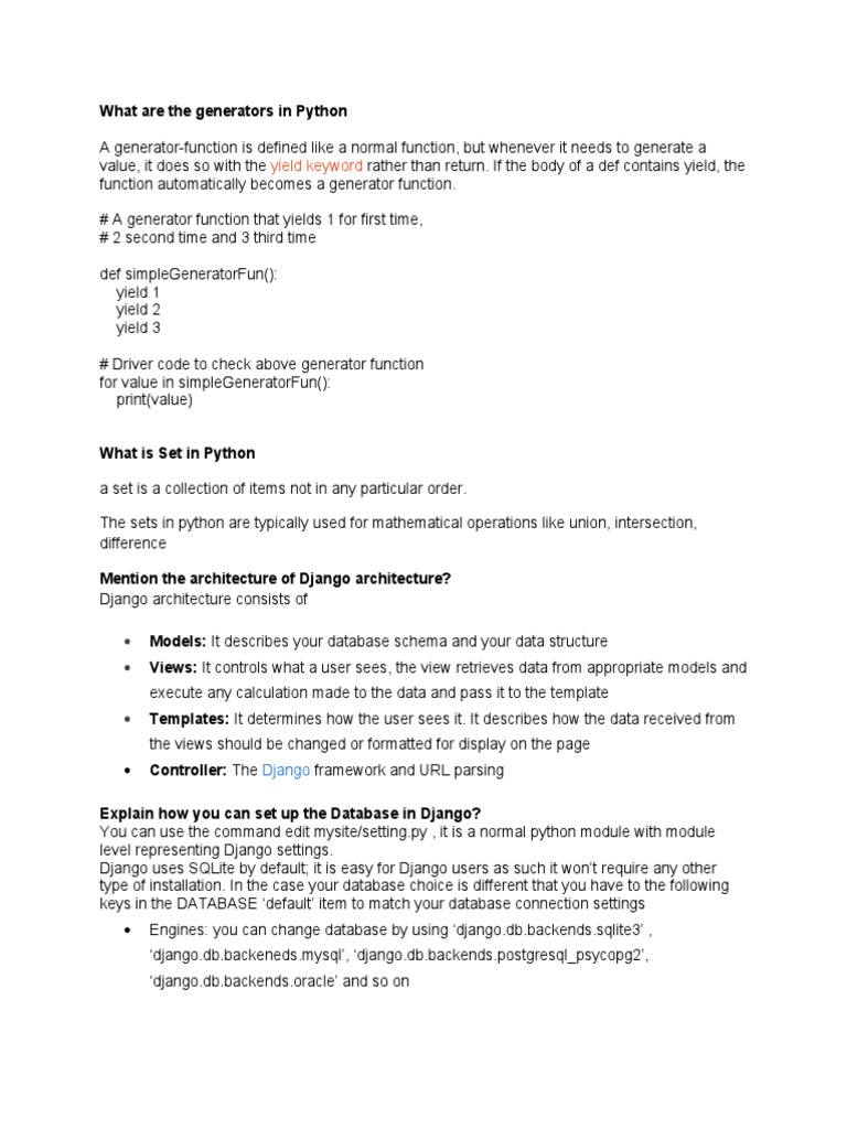 Yield Keyword: Django | PDF | Http Cookie | Databases