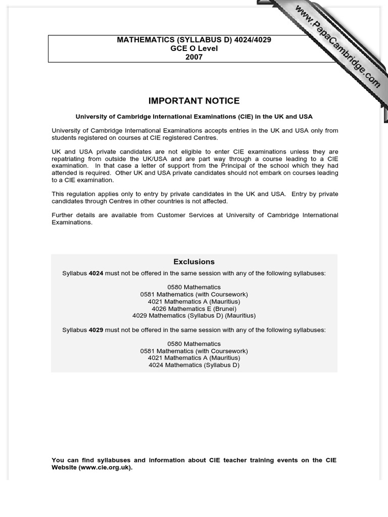 O Level Math Syllabus Guide | PDF | Triangle | Variance