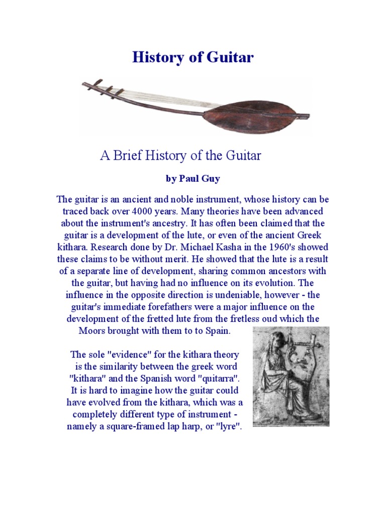 History of Guitar Evolution from Ancient Origins | PDF | Guitars ...