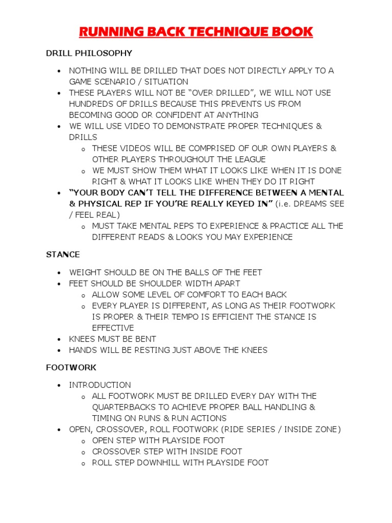 Maximizing Running Back Performance Through Strategic Drill Philosophy ...