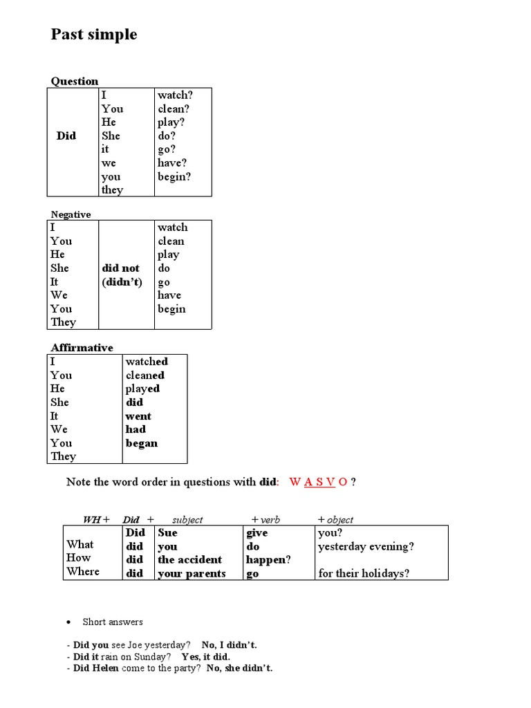 Past Simple - Conjugação e Tradução | PDF
