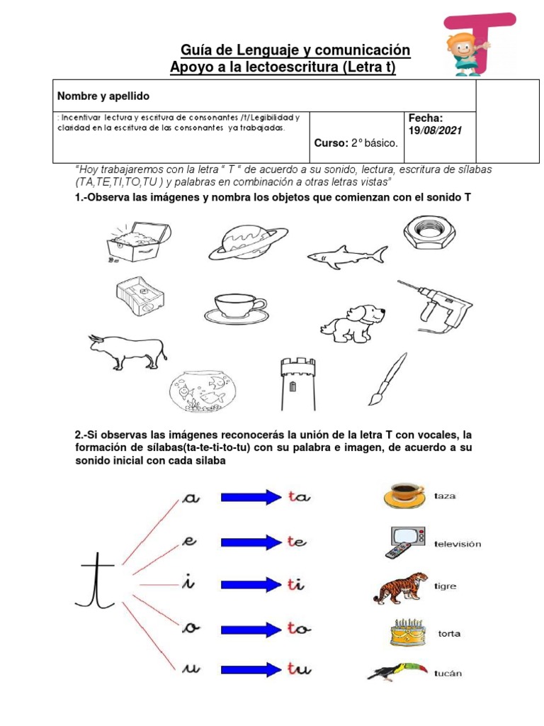 Letra T Guía de Apoyo | PDF