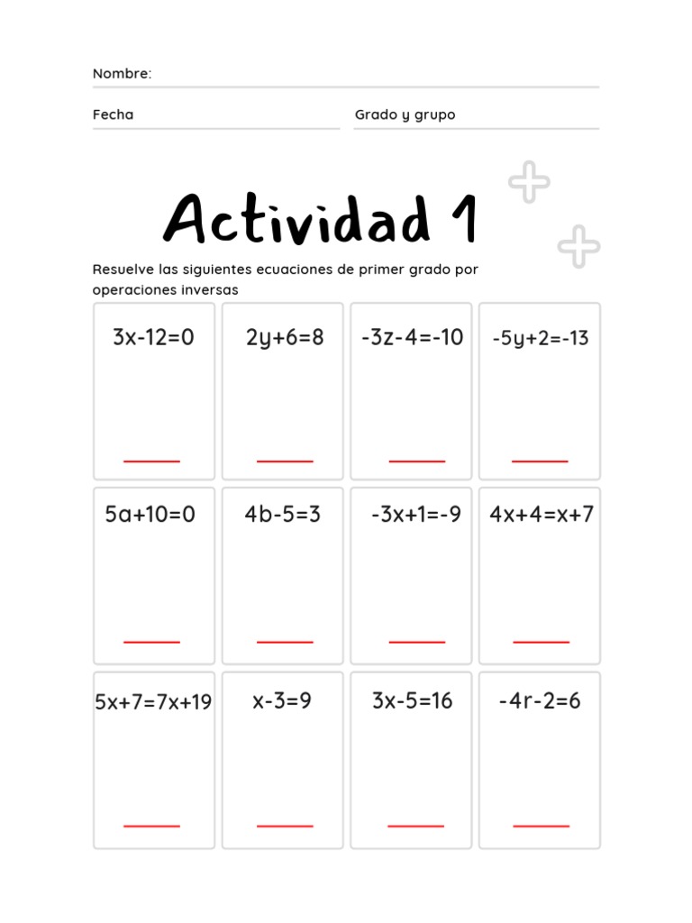 Tarea De Operaciones Inversas Clase Digital 4. Operaciones Algebraicas