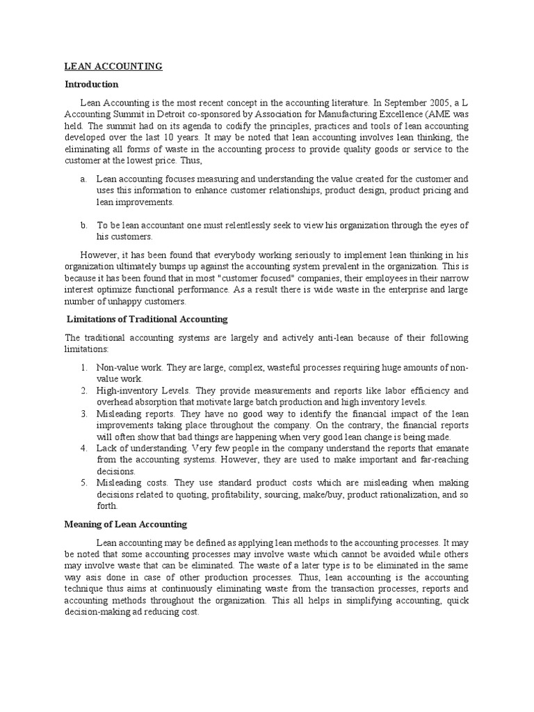 Lean Accounting | PDF | Accounting | Cost Accounting