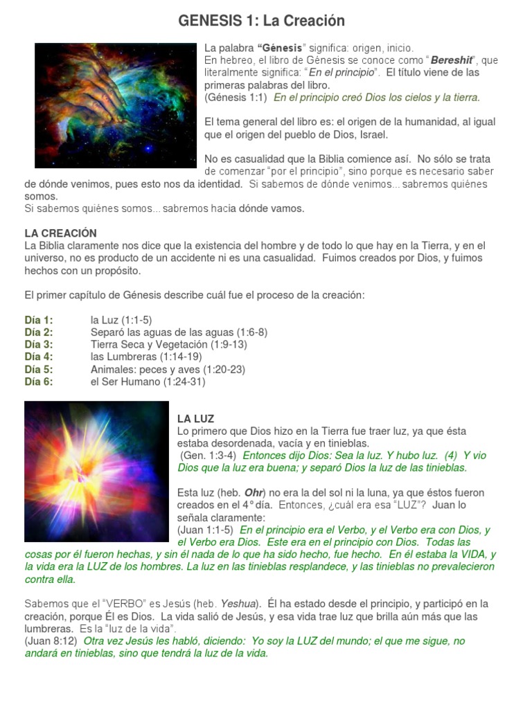 Genesis 1 10 Pdf Adán Y Eva Libro Del Génesis