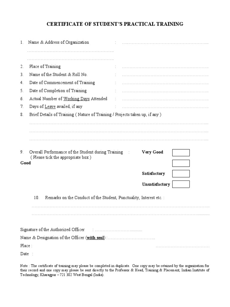 Student Practical Training Certificate | PDF | Career & Growth | Computers