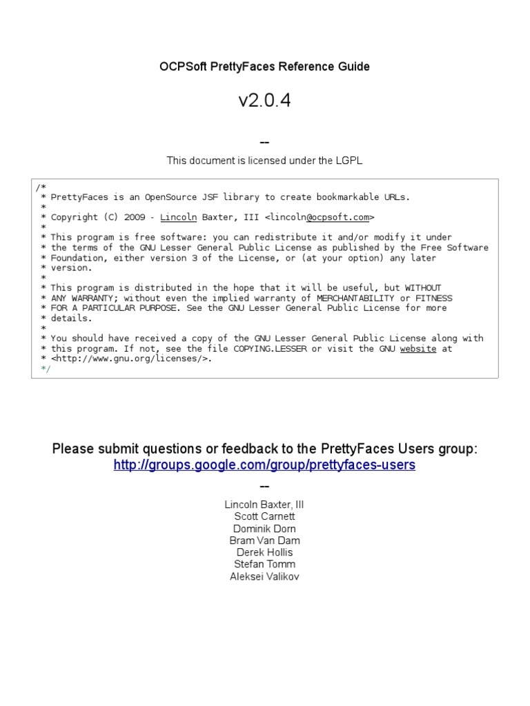 Prettyfaces-2 0 4-Reference | PDF | Java Server Faces | Java Servlet