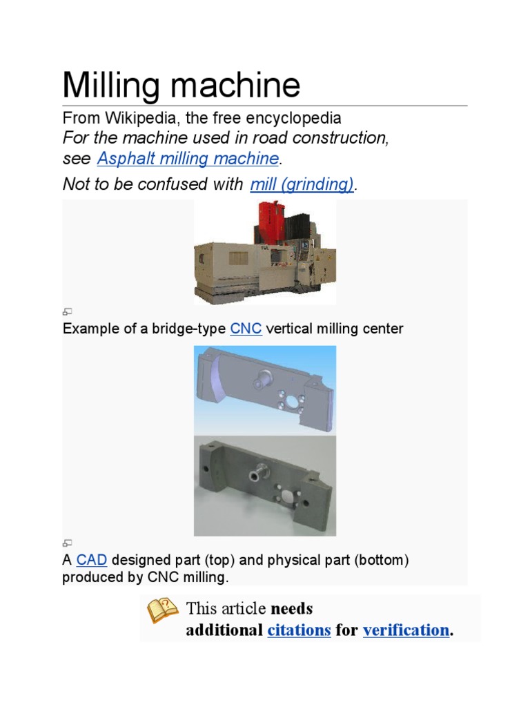 Milling Machine | PDF | Industrial Processes | Manufactured Goods