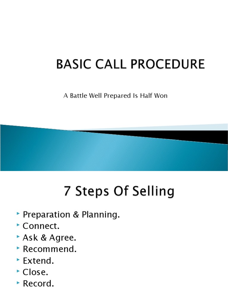 Basic Call Procedure | PDF | Retail | Business