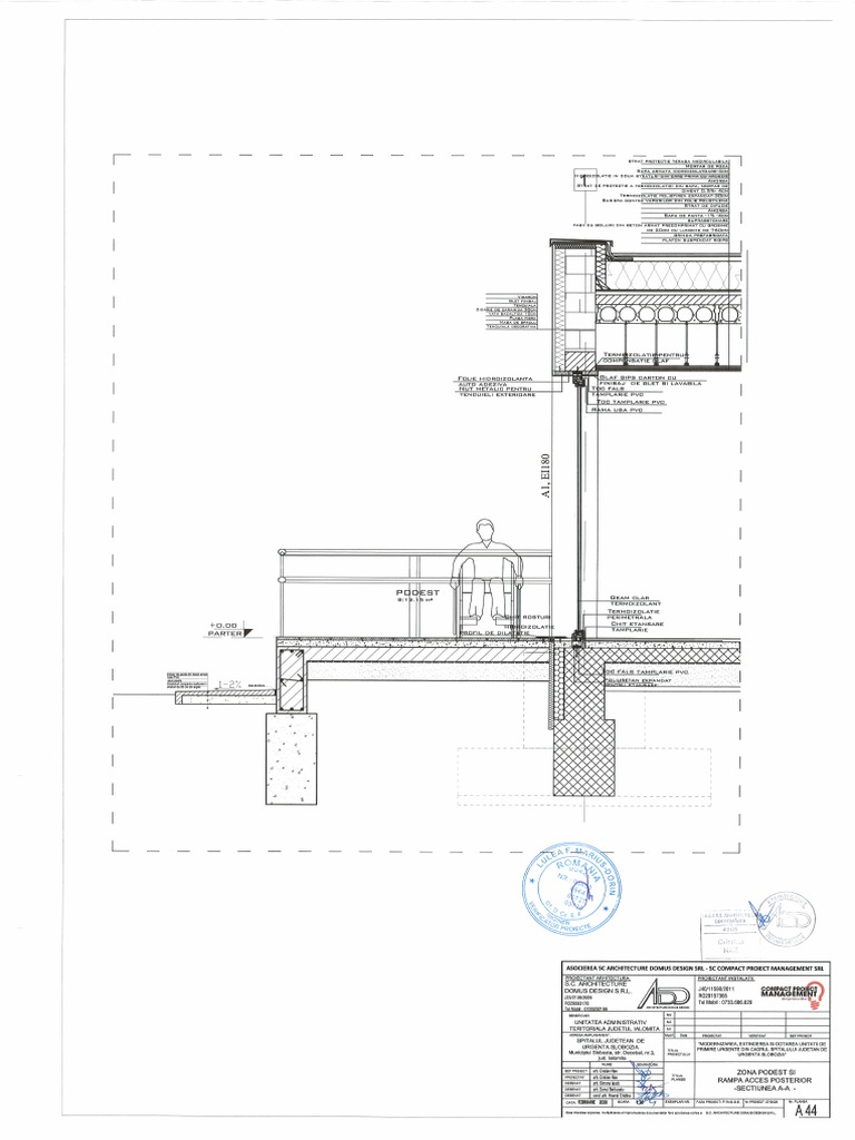 A44-Zona Podest Si Rampa Acces Posterior - Sectiunea A-A-Semnat | PDF