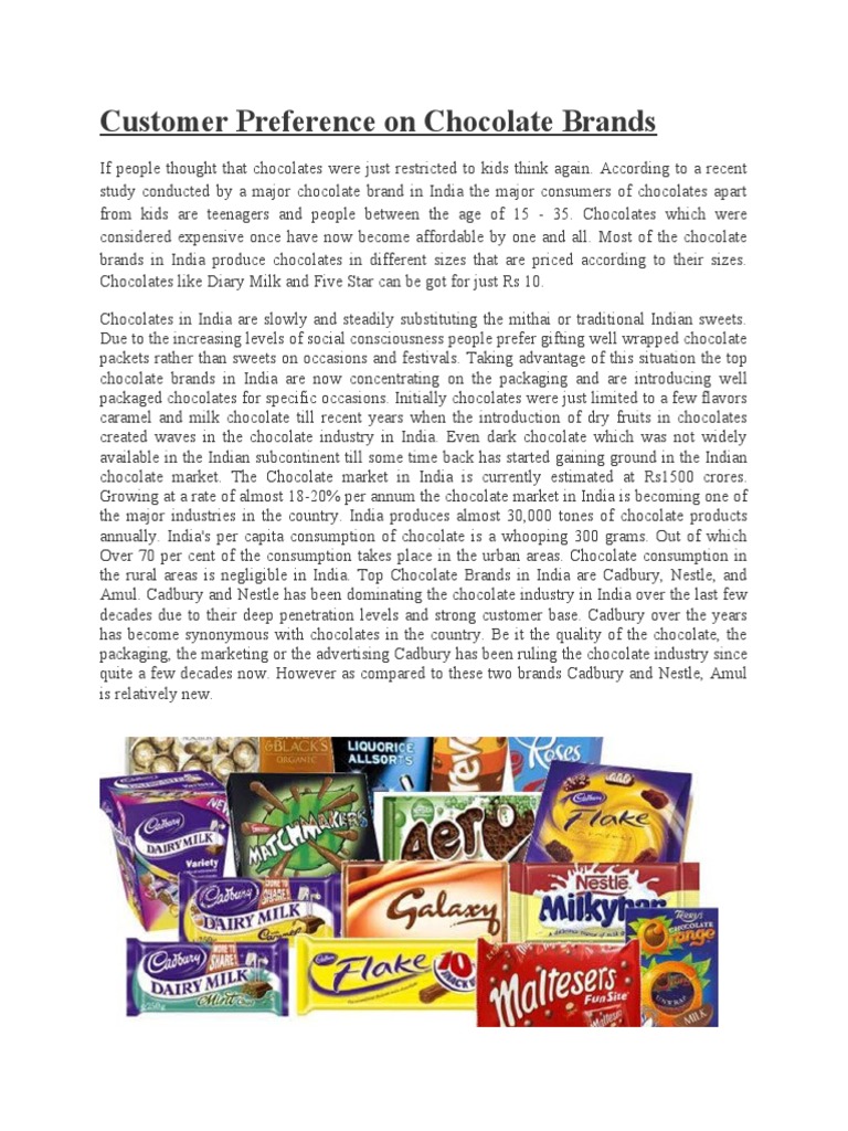 Customer Preference On Chocolate Brands | PDF | Chocolate | Chocolate ...