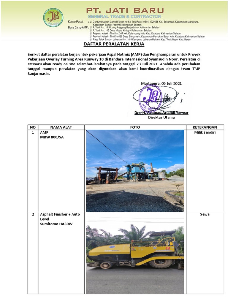 Daftar Peralatan Kerja | PDF