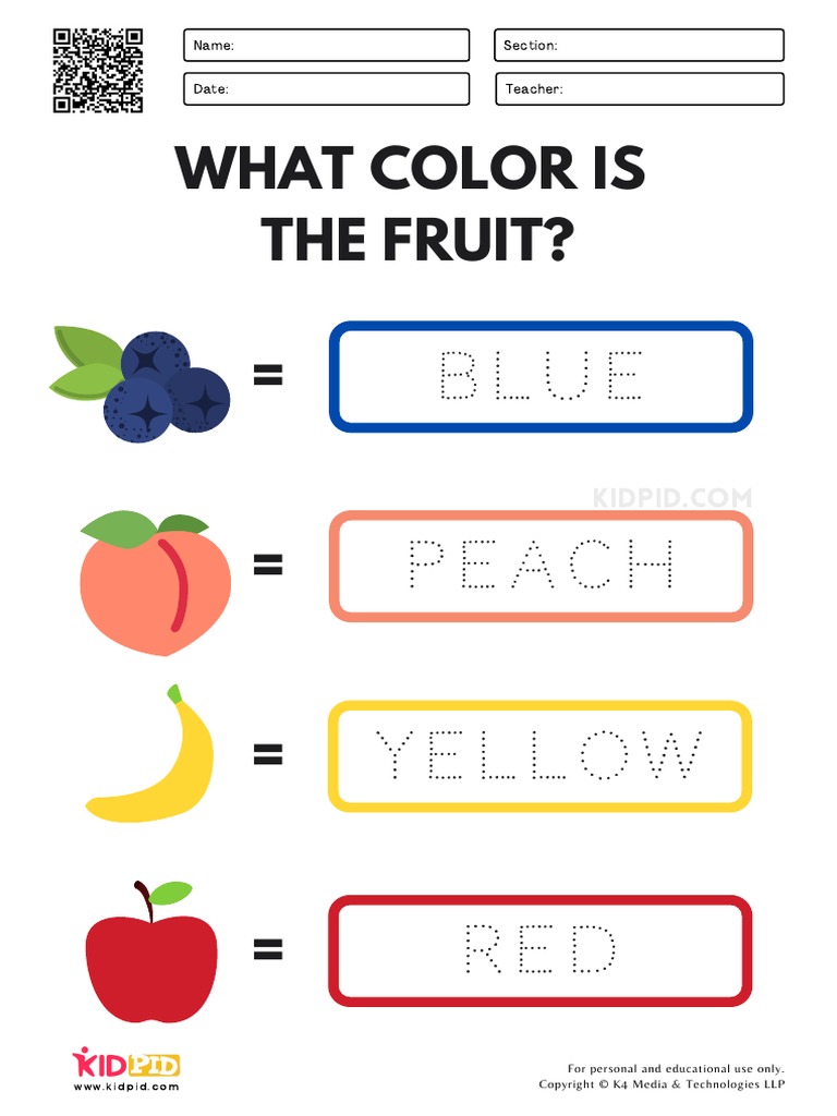Identify Colors Tracing Activity Printable Worksheets | PDF | Career ...
