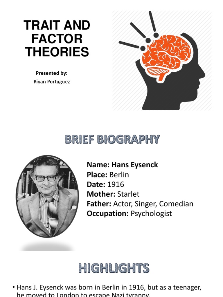 Trait and Factor Theories | PDF | Extraversion And Introversion | Intelligence