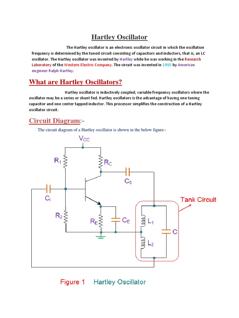 Hartley Oscillator | PDF | Inductor | Electronic Oscillator