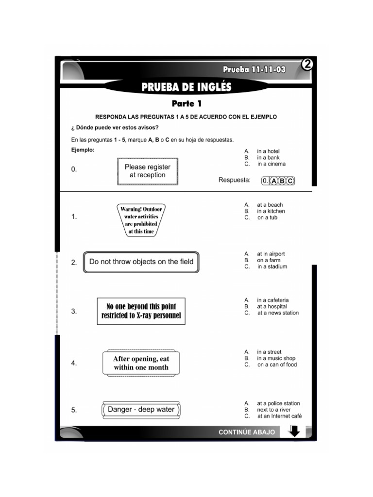 Prueba de Ingles1 | PDF