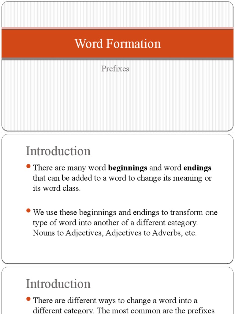 Understanding Prefixes in Word Formation | PDF | Word | Adjective