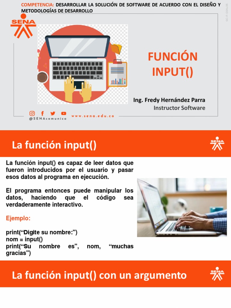Presentación 4 - Función Input | PDF | Python (lenguaje de programación) | Ingeniería Informática