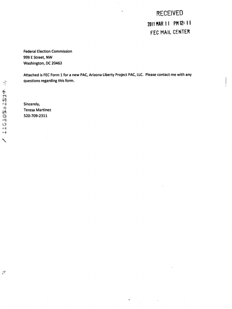 Received: 2011 Har 11 Phl2:Ll Fec Mail Center | PDF | United States ...